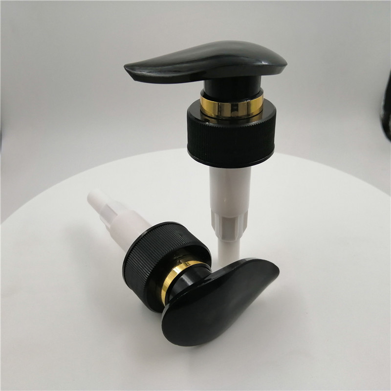SGS Approval Down Locking Shampoo Dispenser Pump With Gold Ring